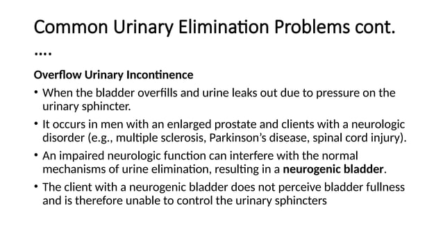 Urinary elimination and altered patterns | PPT
