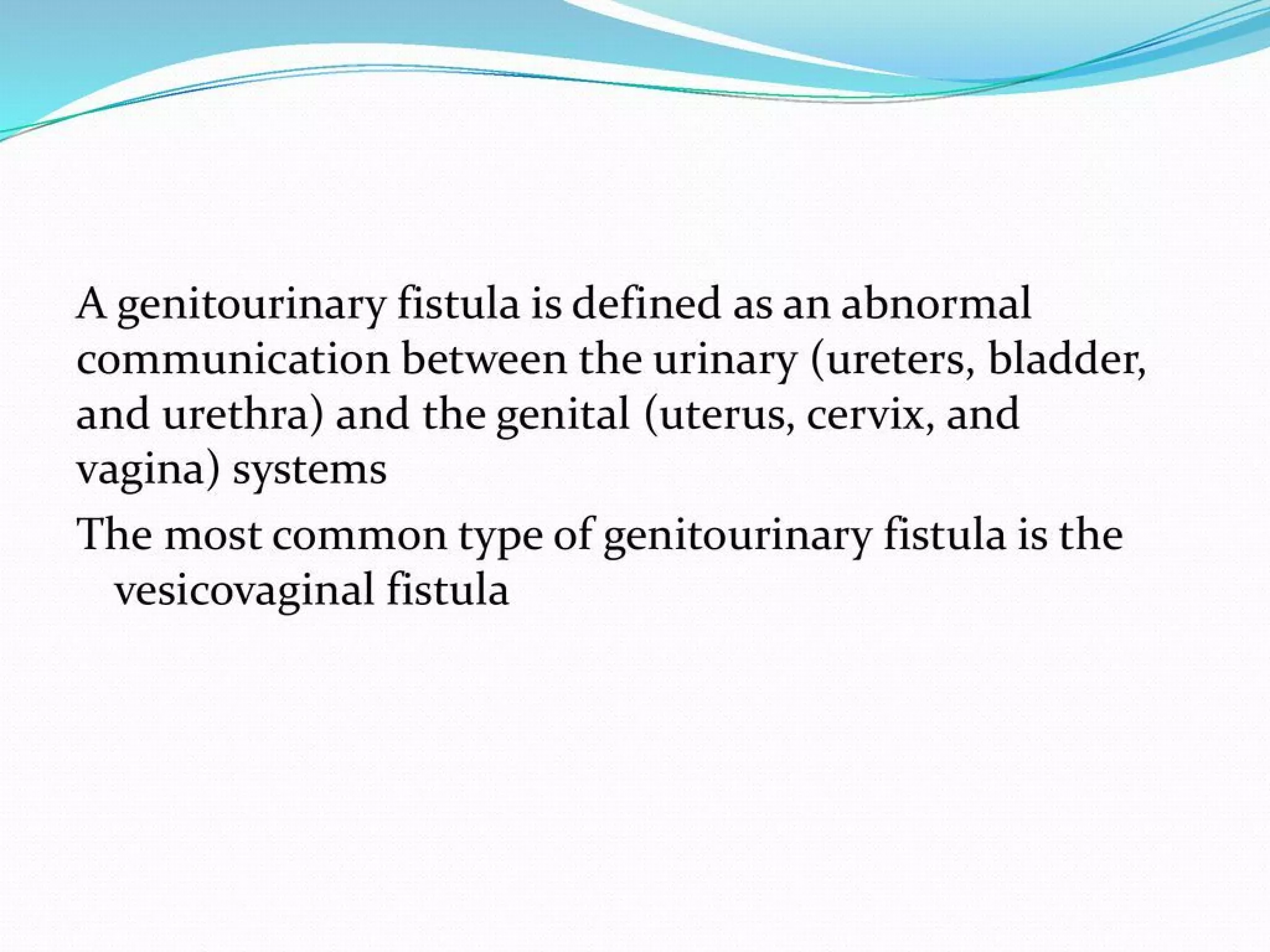 Genitourinary Fistula | PDF