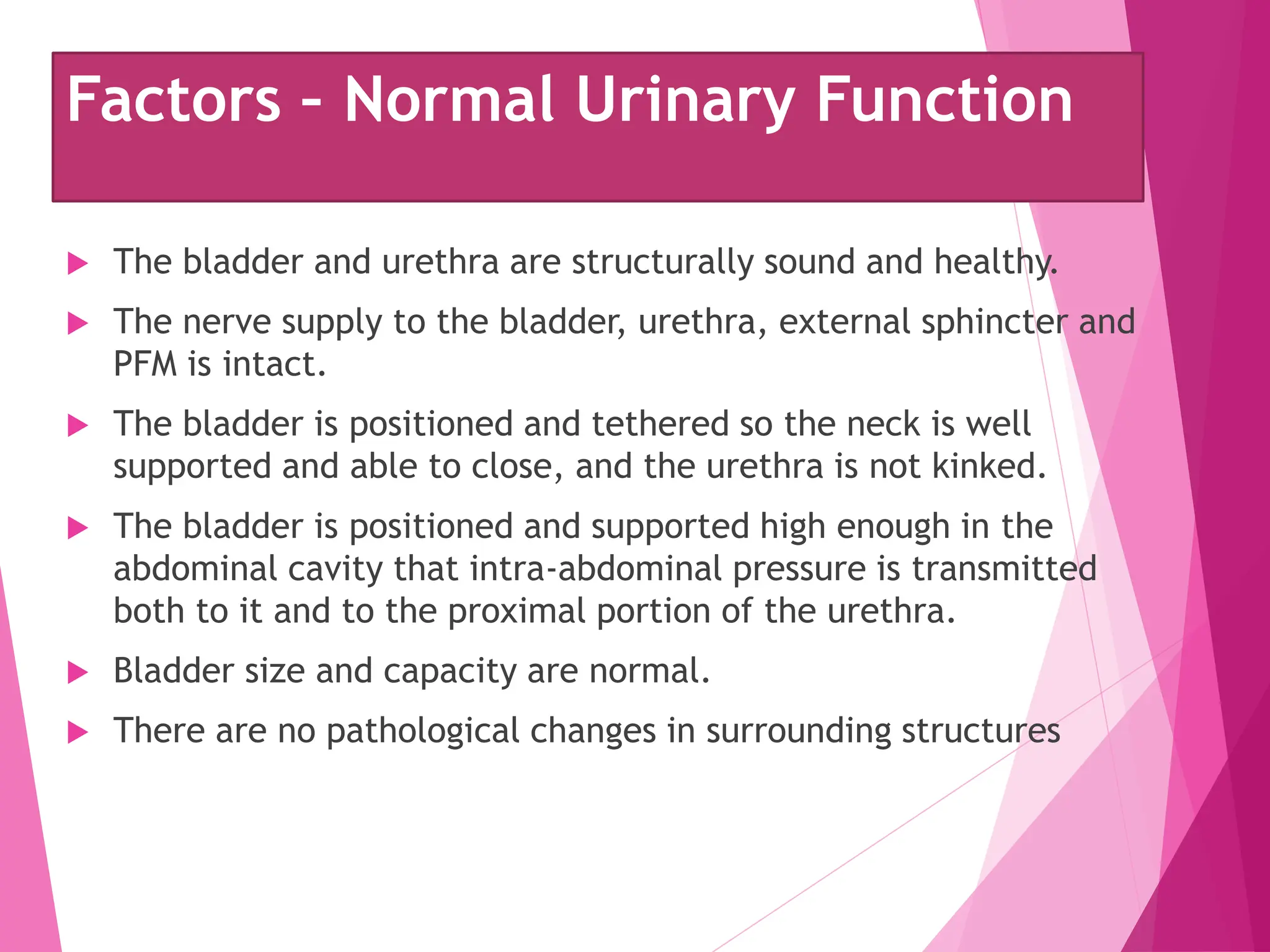 Urinary Function and Dysfunction For a Subject Gerontology and ...