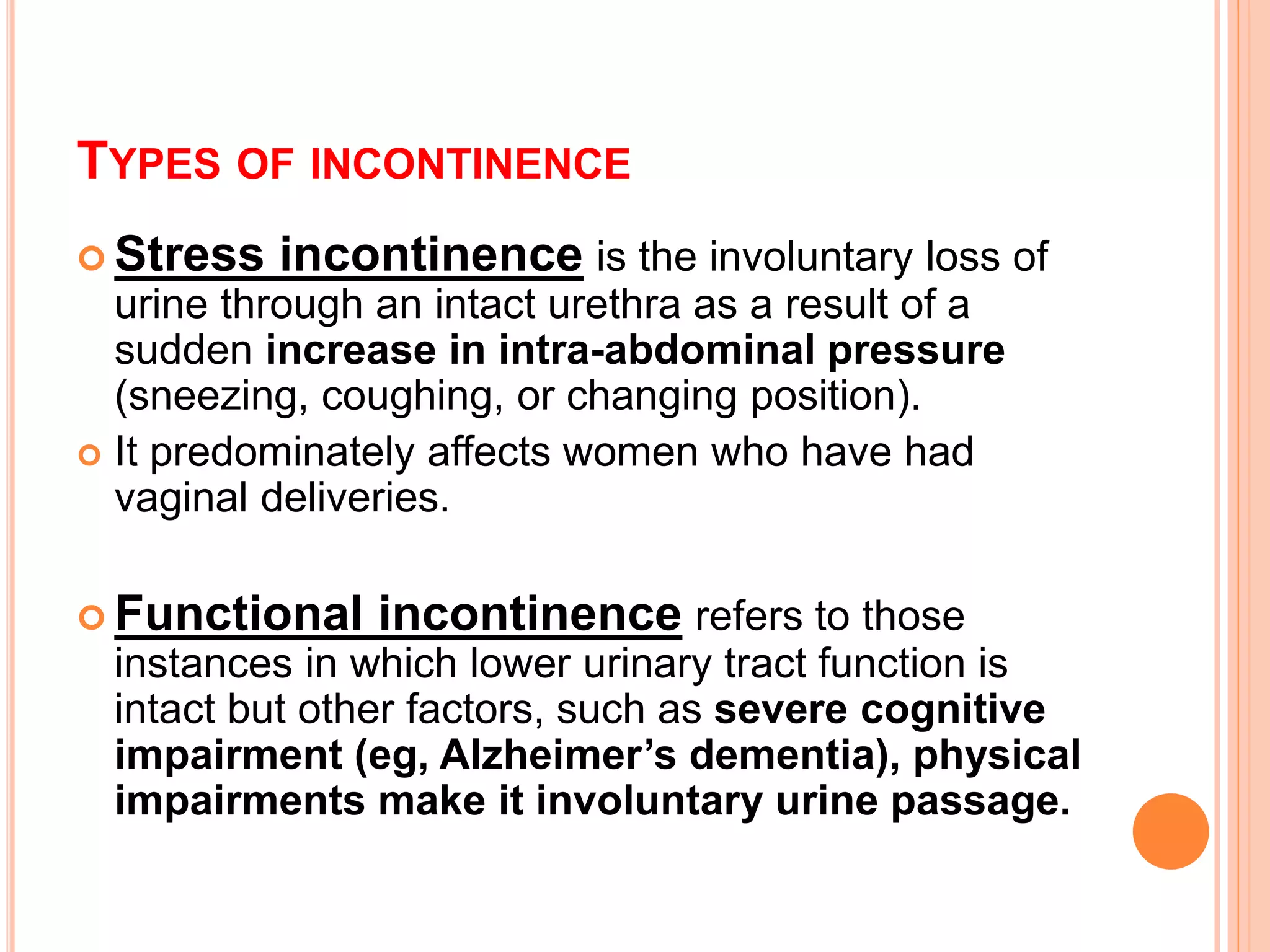 Urinary incontinance & retention of urine , nursing care | PPTX