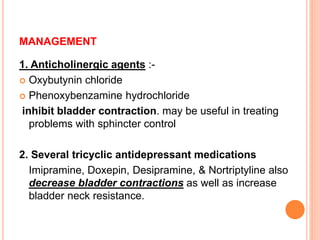 Urinary incontinance & retention of urine , nursing care | PPTX
