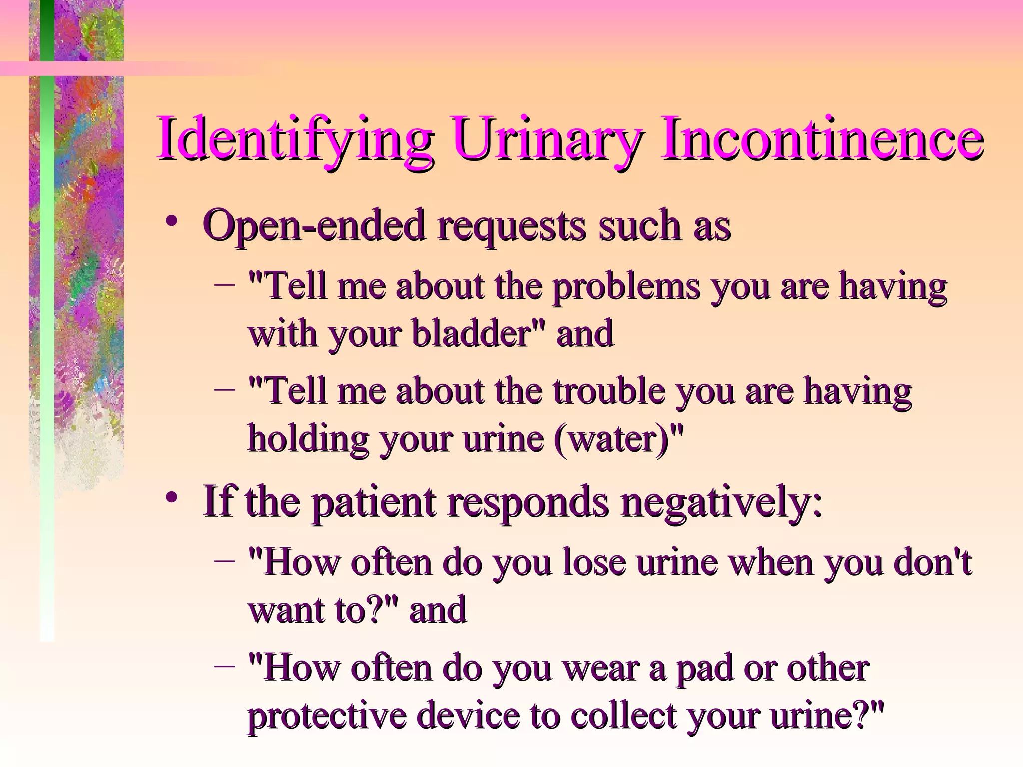 Urinary Incontinence | PPT