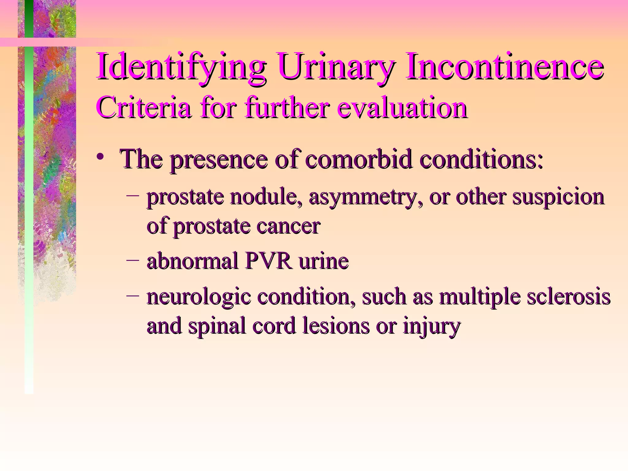 Urinary Incontinence | PPT