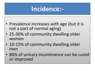 ppt on Urinary incontinence | PPTX