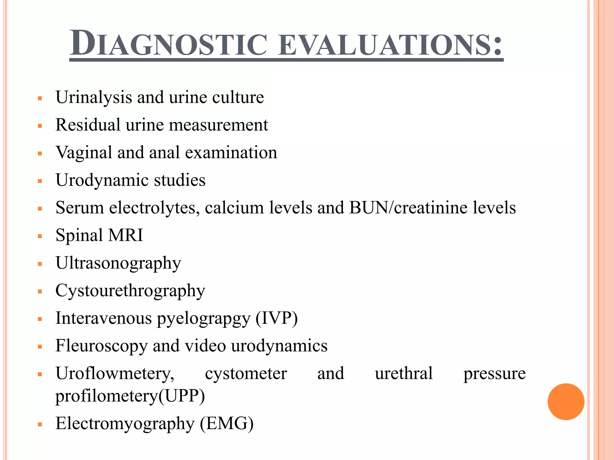 Urinary incontinence types, diagnostic evaluation and management | PPTX