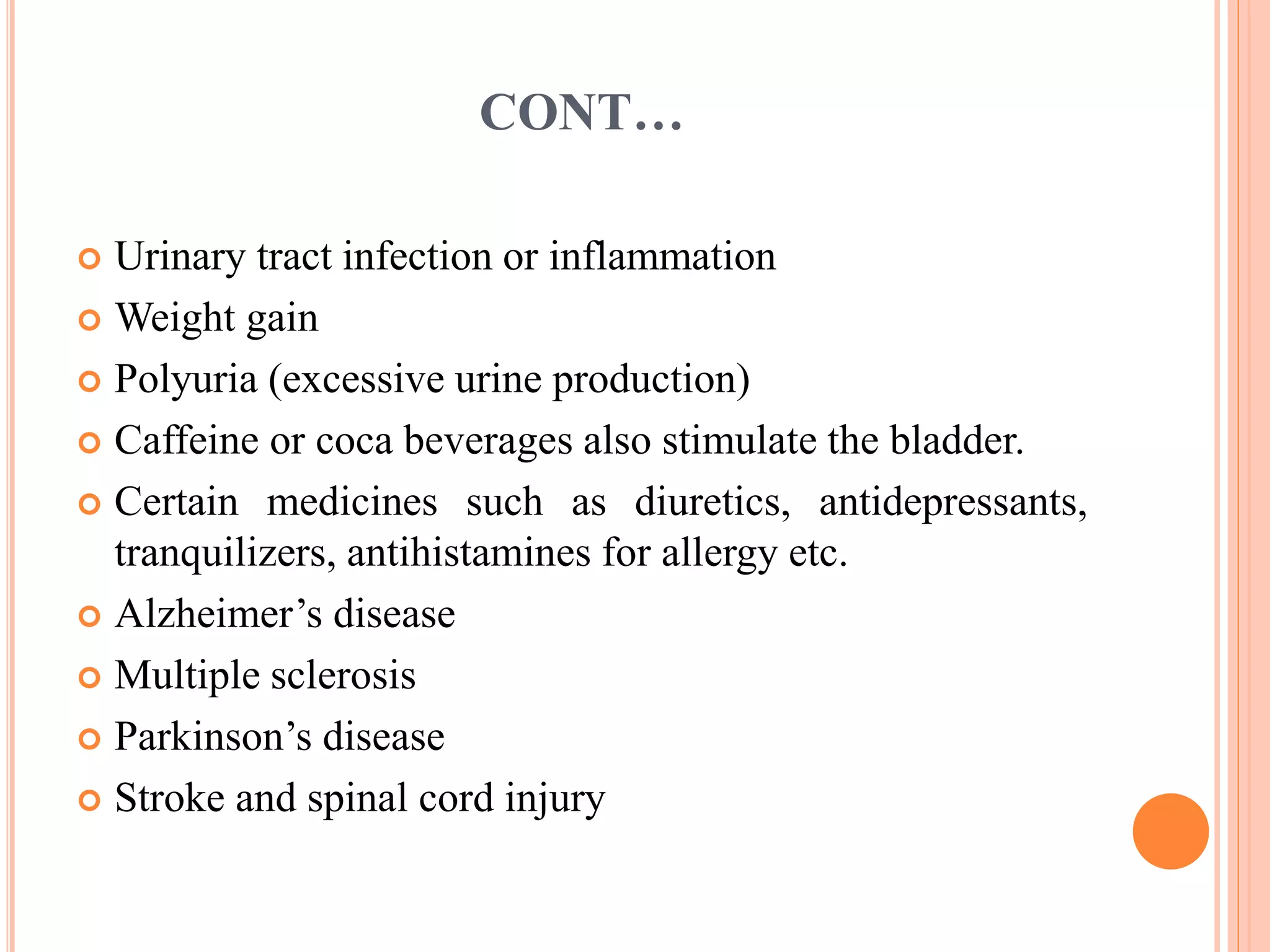 Urinary incontinence types, diagnostic evaluation and management | PPTX