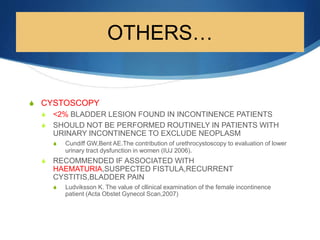 Urinary Incontinence | PPTX