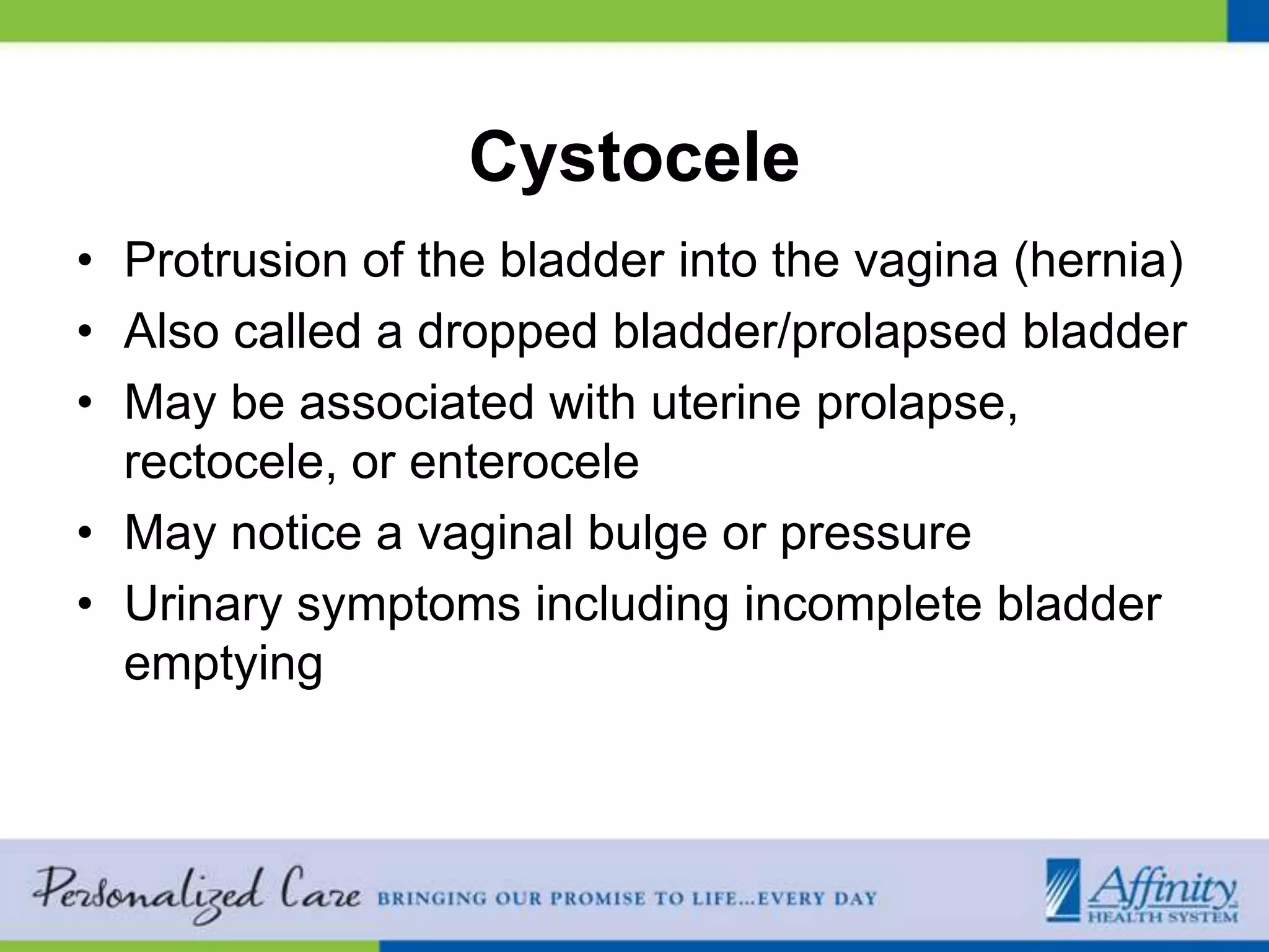 Stress Urinary Incontinence & Cytoceles | PPTX
