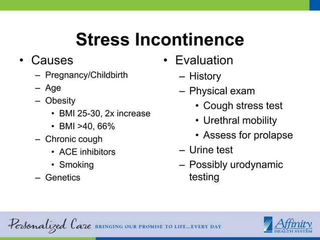 Stress Urinary Incontinence & Cytoceles | PPTX