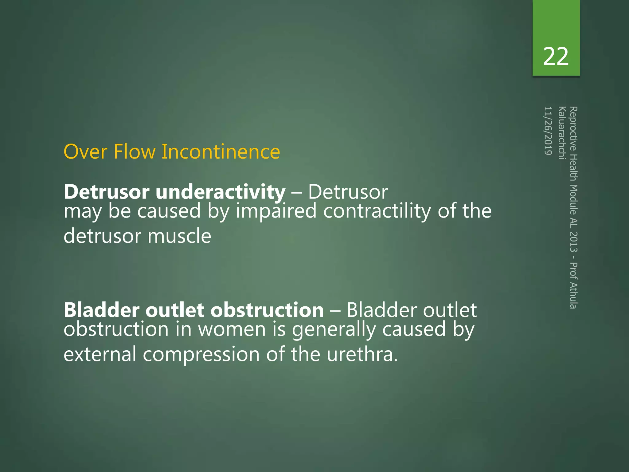Urinary Incontinence in Females | PPTX