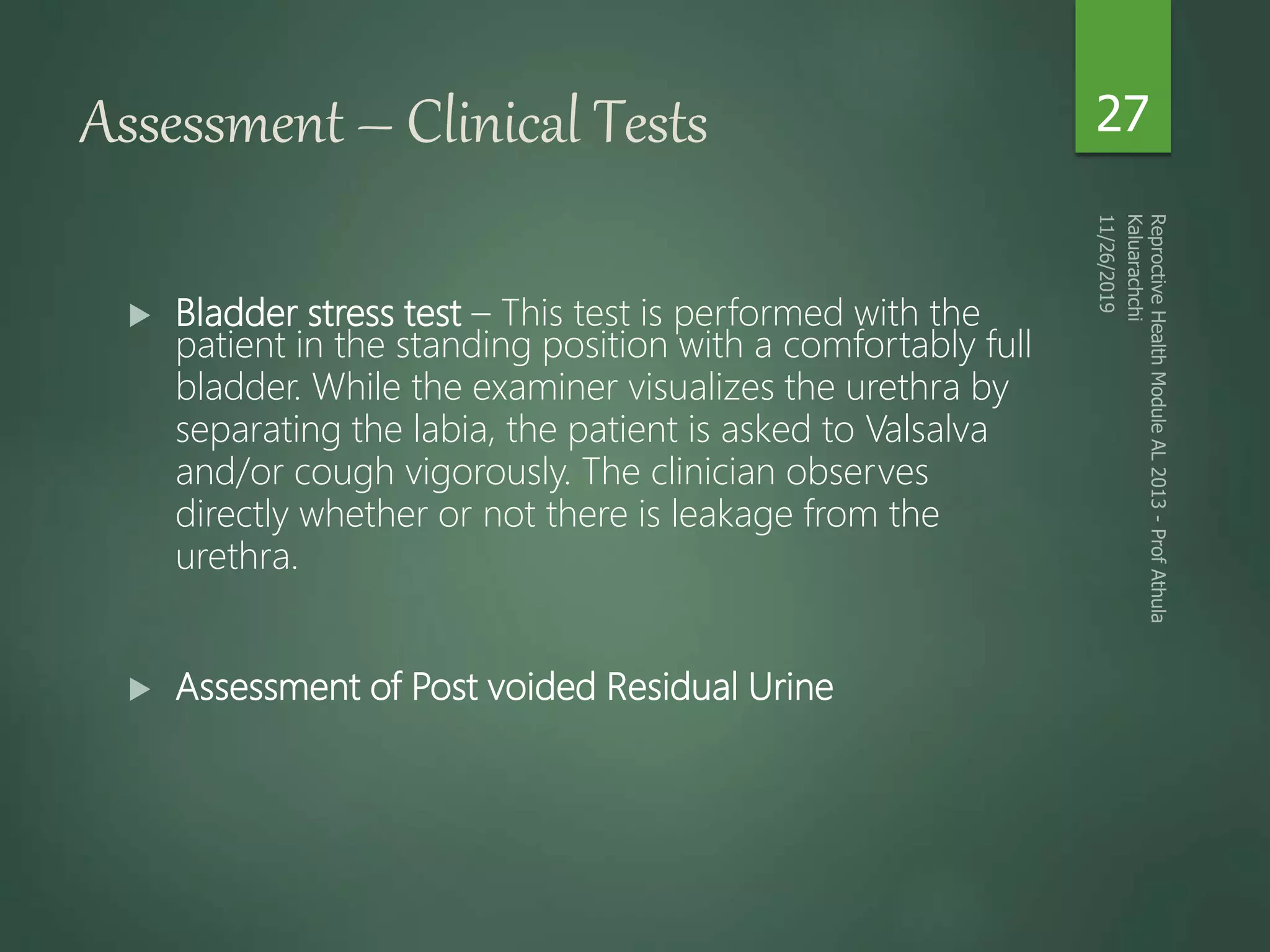 Urinary Incontinence in Females | PPTX