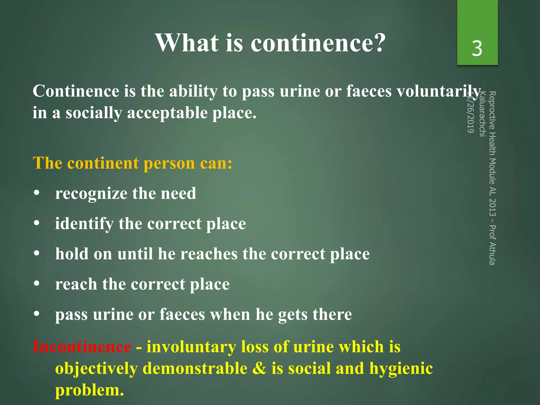 Urinary Incontinence in Females | PPTX