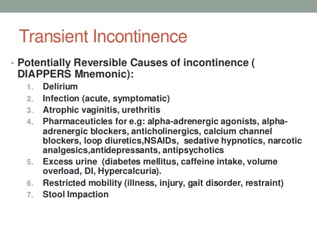 Urinary incontinence new
