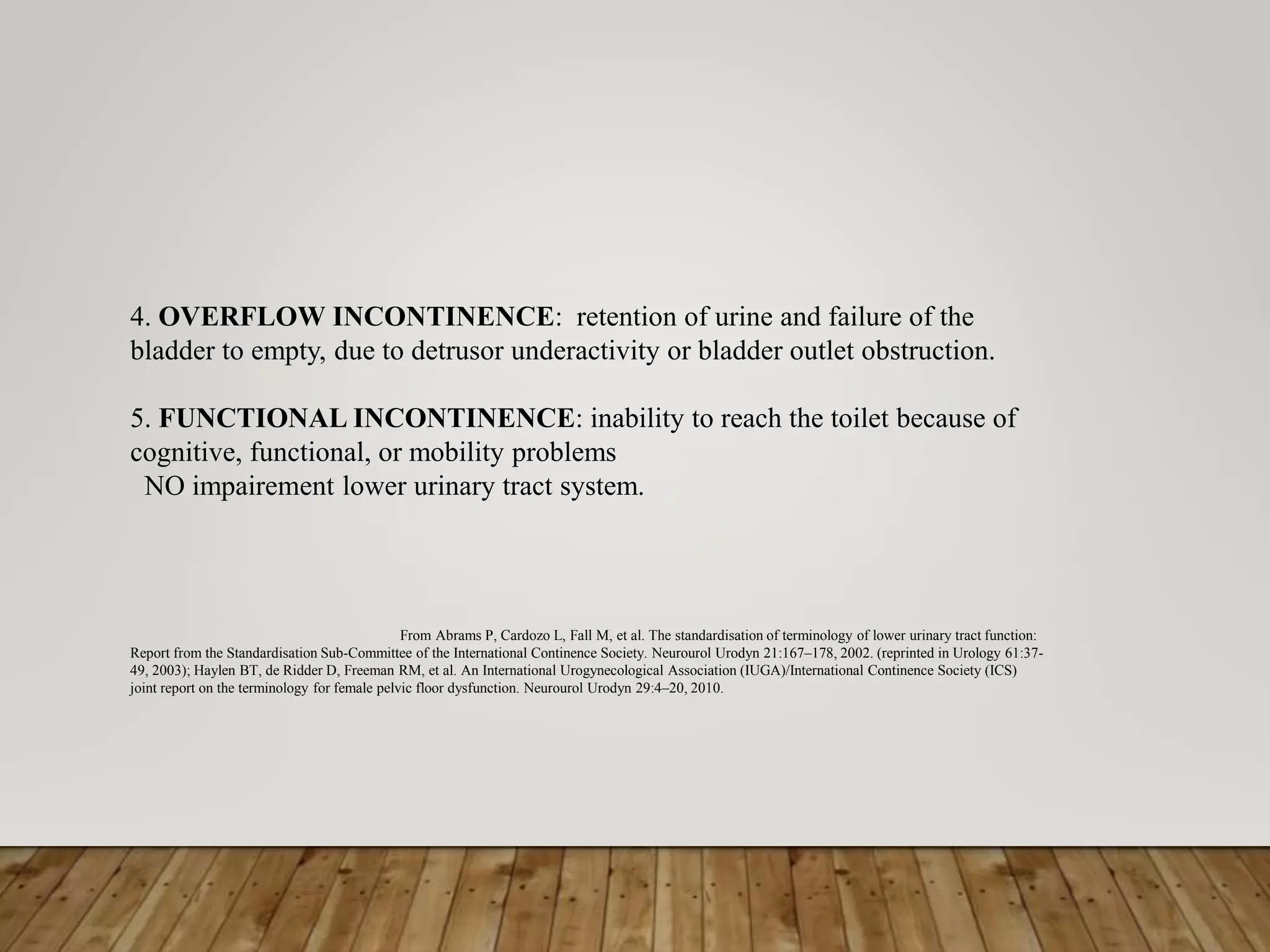 Urinary incontinence in elderly | PPTX