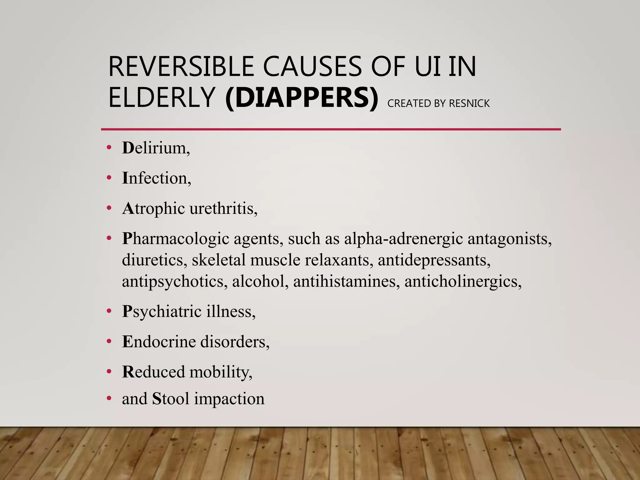 Urinary incontinence in elderly | PPTX