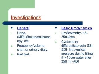 Urinary incontinence in the female | PPT