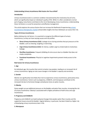 Understanding Urinary Incontinence Risk Factors Are You at Risk? | PDF ...