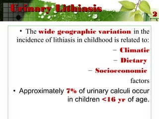 Urinary lithiasis | PPT