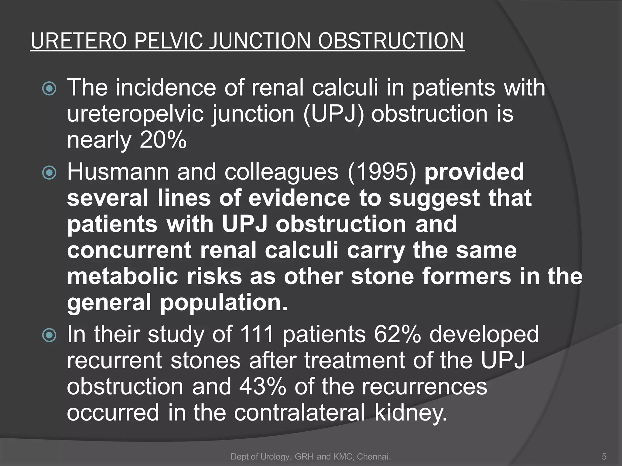 Urolithiasis :anatomical predisposition | PDF
