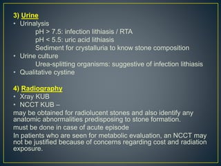 Urinary lithiasis evaluation and medical management | PPTX