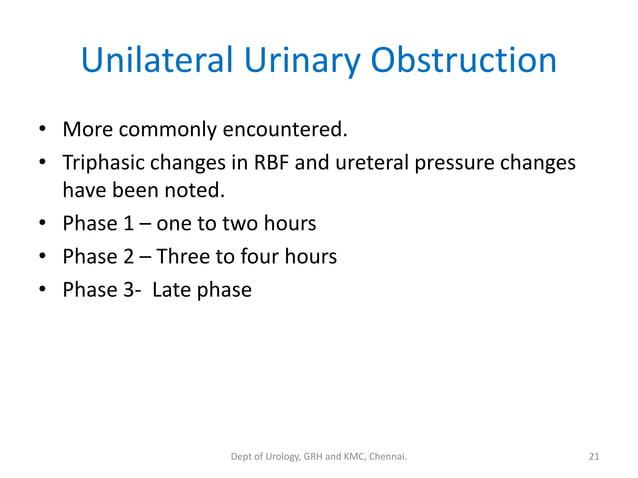 Urinary obstruction pathophysiology | PDF