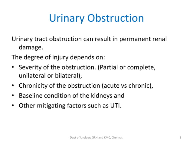 Urinary obstruction pathophysiology | PDF