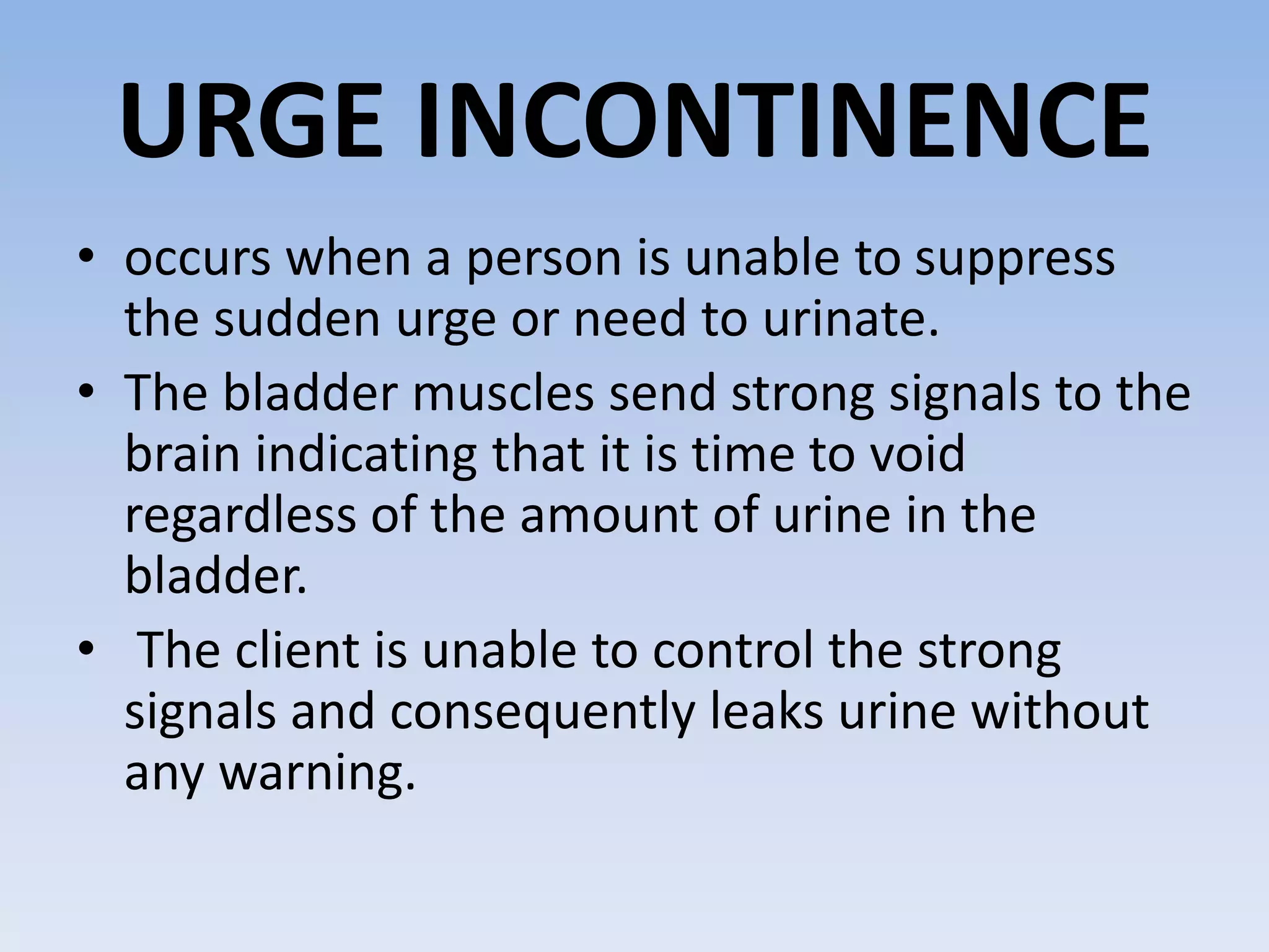 Urinary retention and incontinence | PPTX