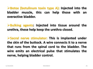 Urinary retention and incontinence | PPTX