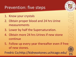 Urinary Stone disease : Metabolic work up and its significaance | PPT