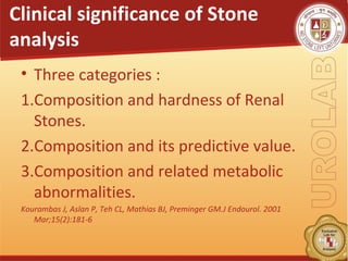 Urinary stone evaluation in laboratory and clinical significance | PPT