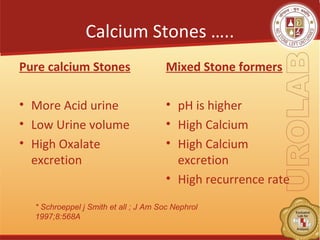 Urinary stone evaluation in laboratory and clinical significance | PPT