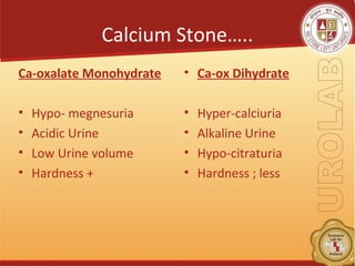 Urinary stone evaluation in laboratory and clinical significance | PPT