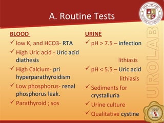 Urinary stone evaluation in laboratory and clinical significance | PPT