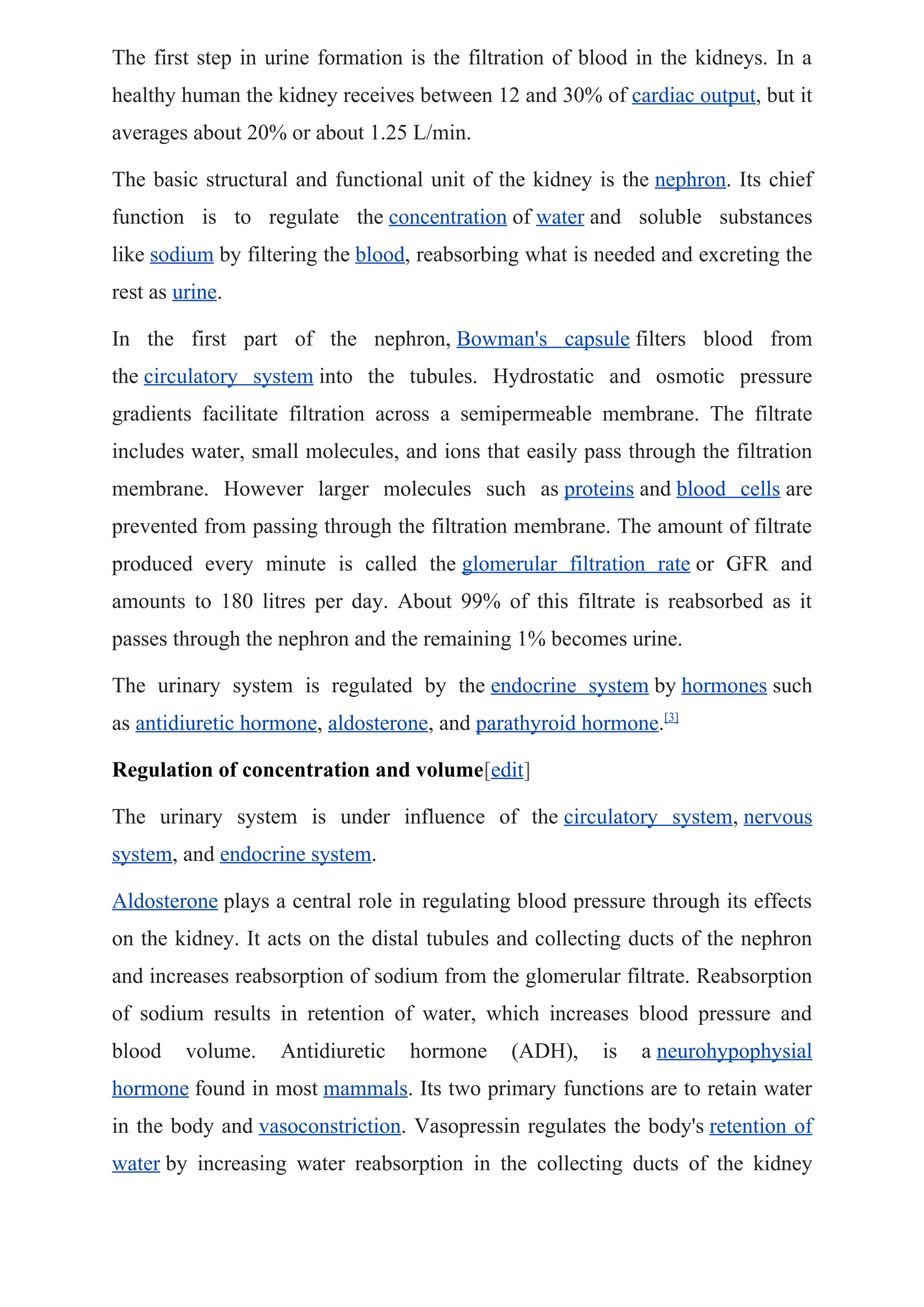 biology Urinary system biology class 10 | DOCX