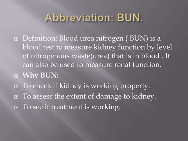Urinary system abbreviations | PPTX