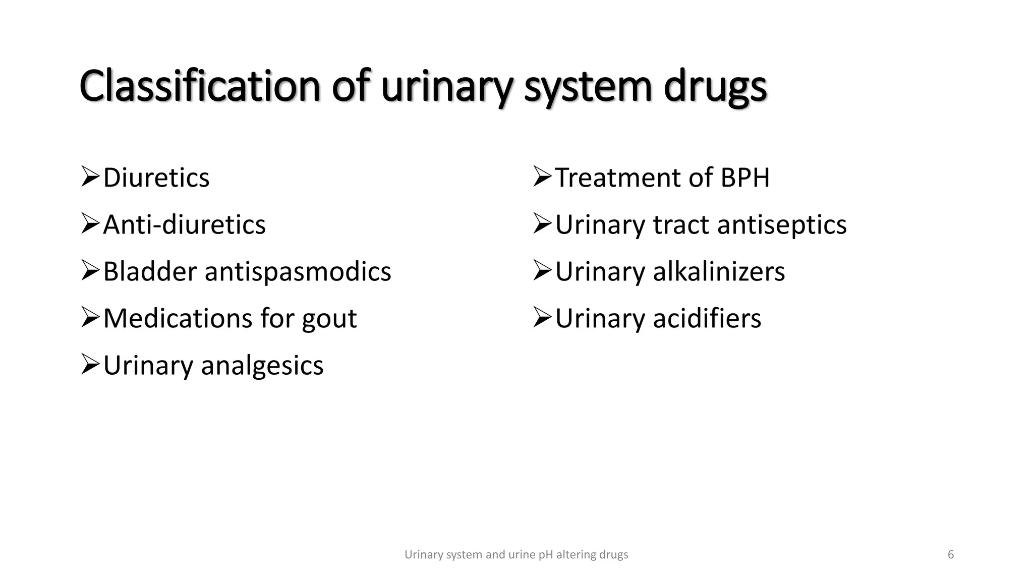 urinary system drugs and urine pH altering drugs-1.pptx