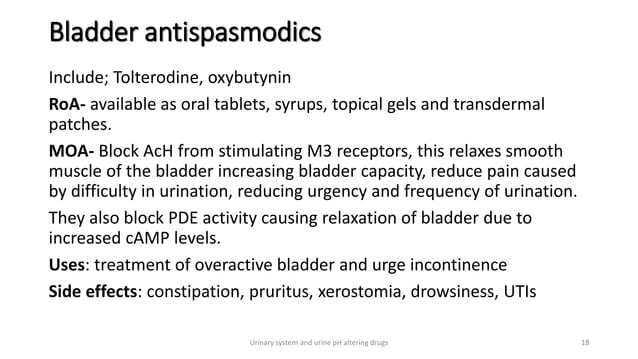 urinary system drugs and urine pH altering drugs-1.pptx | Chemistry ...