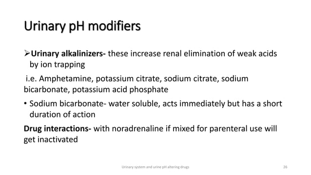urinary system drugs and urine pH altering drugs-1.pptx | Chemistry ...
