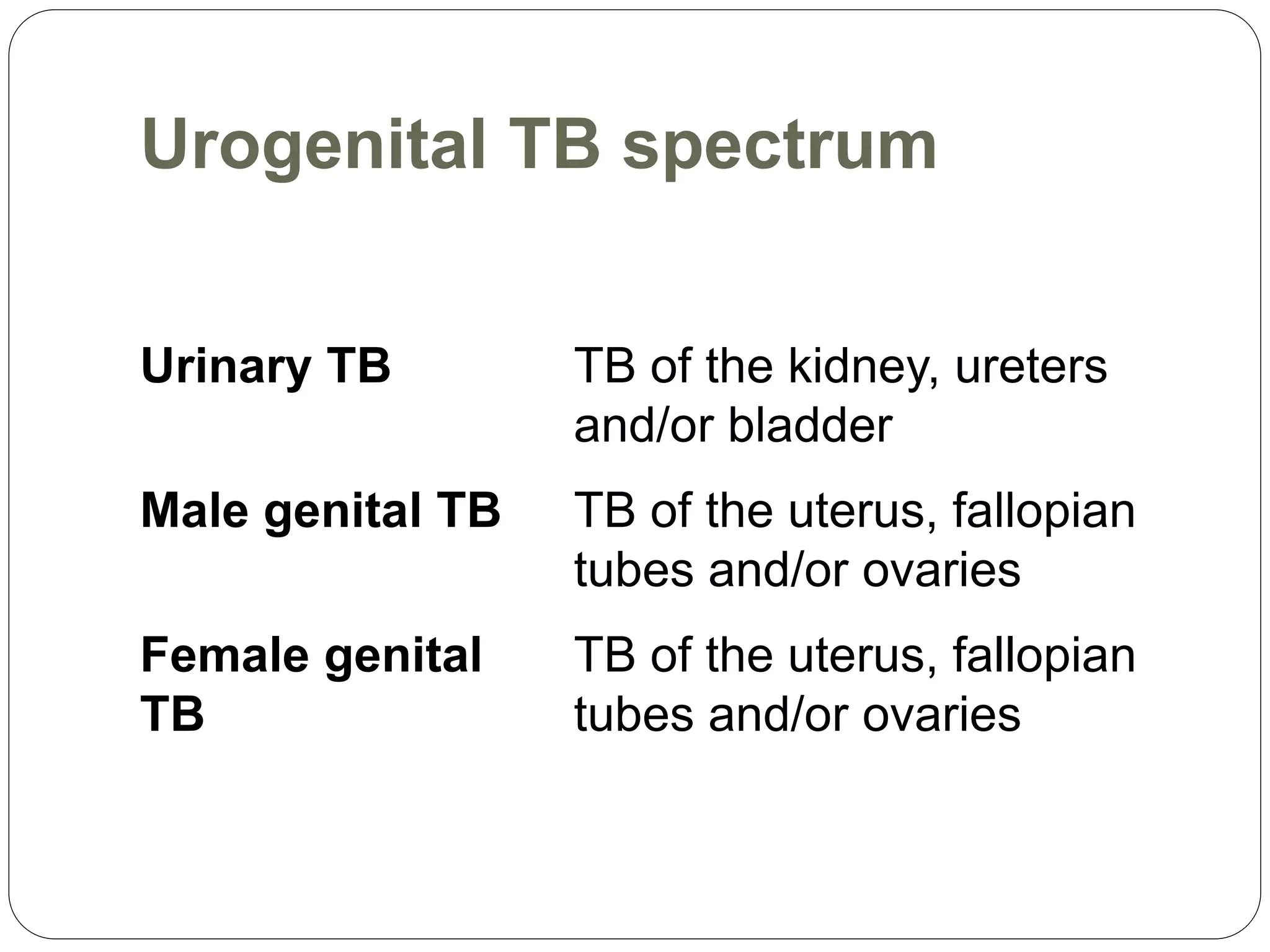 Urinary tuberculosis : Indian guidelines | PPTX