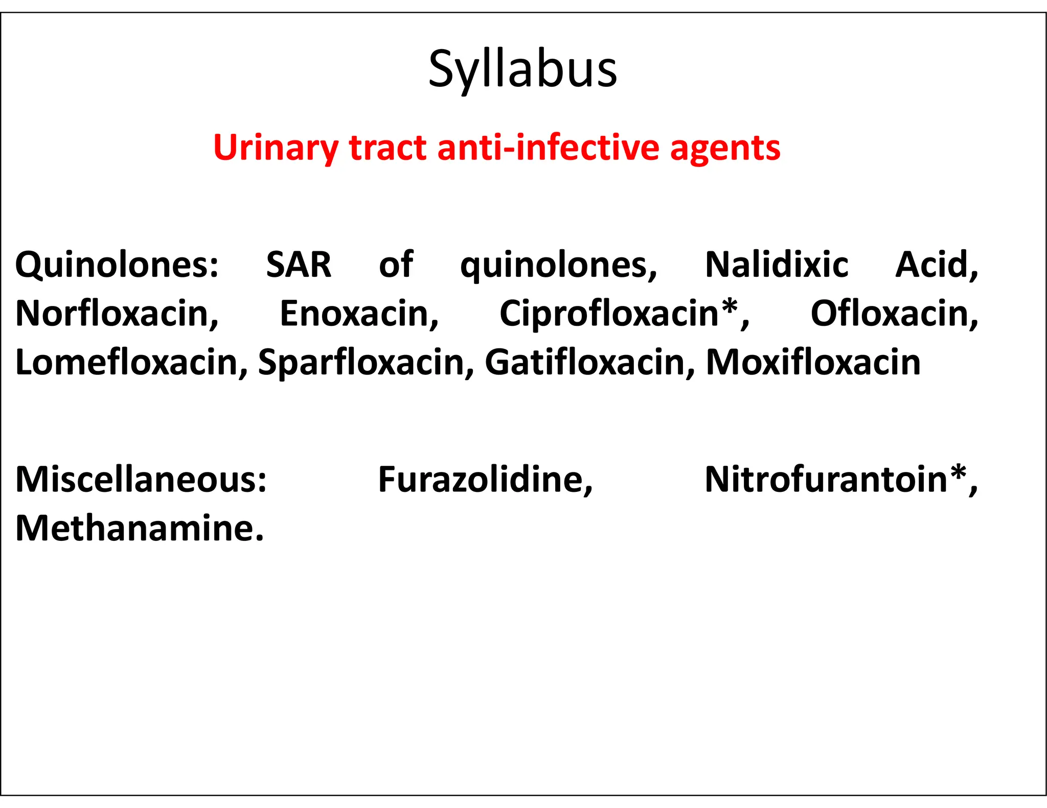 Urinary Tract Anti-infective Agents.pdf quinoline drugs | PDF
