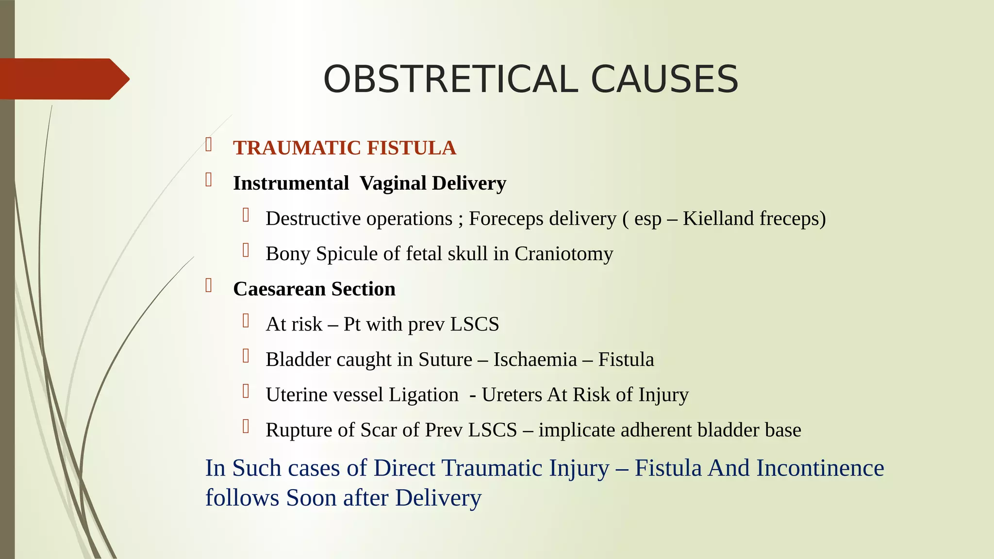Urinary Tract Fistulas -(VVF) Etiology, Diagnosis, Management | PDF