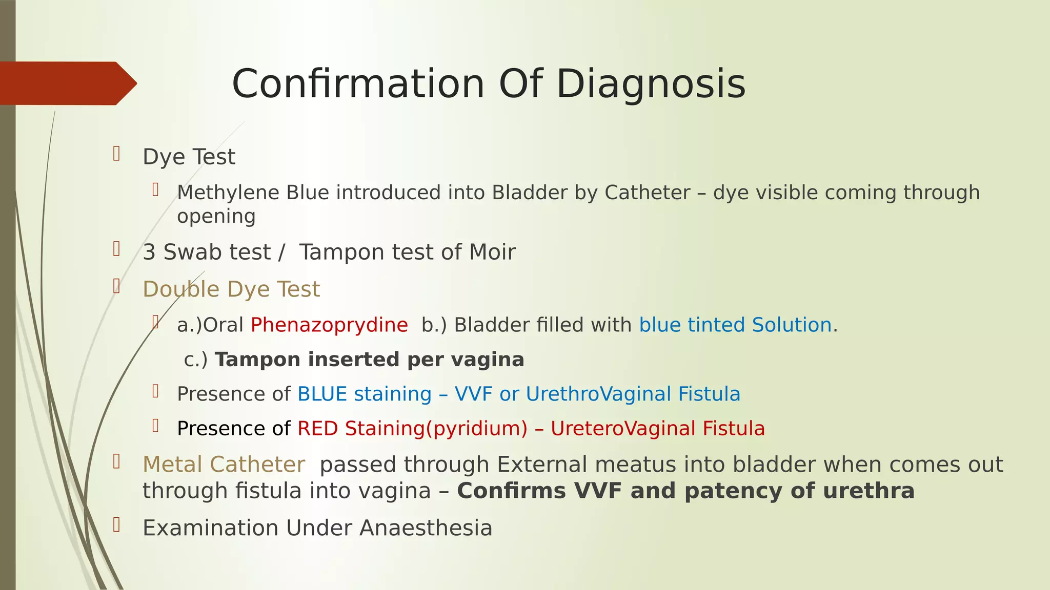 Urinary Tract Fistulas -(VVF) Etiology, Diagnosis, Management | PDF