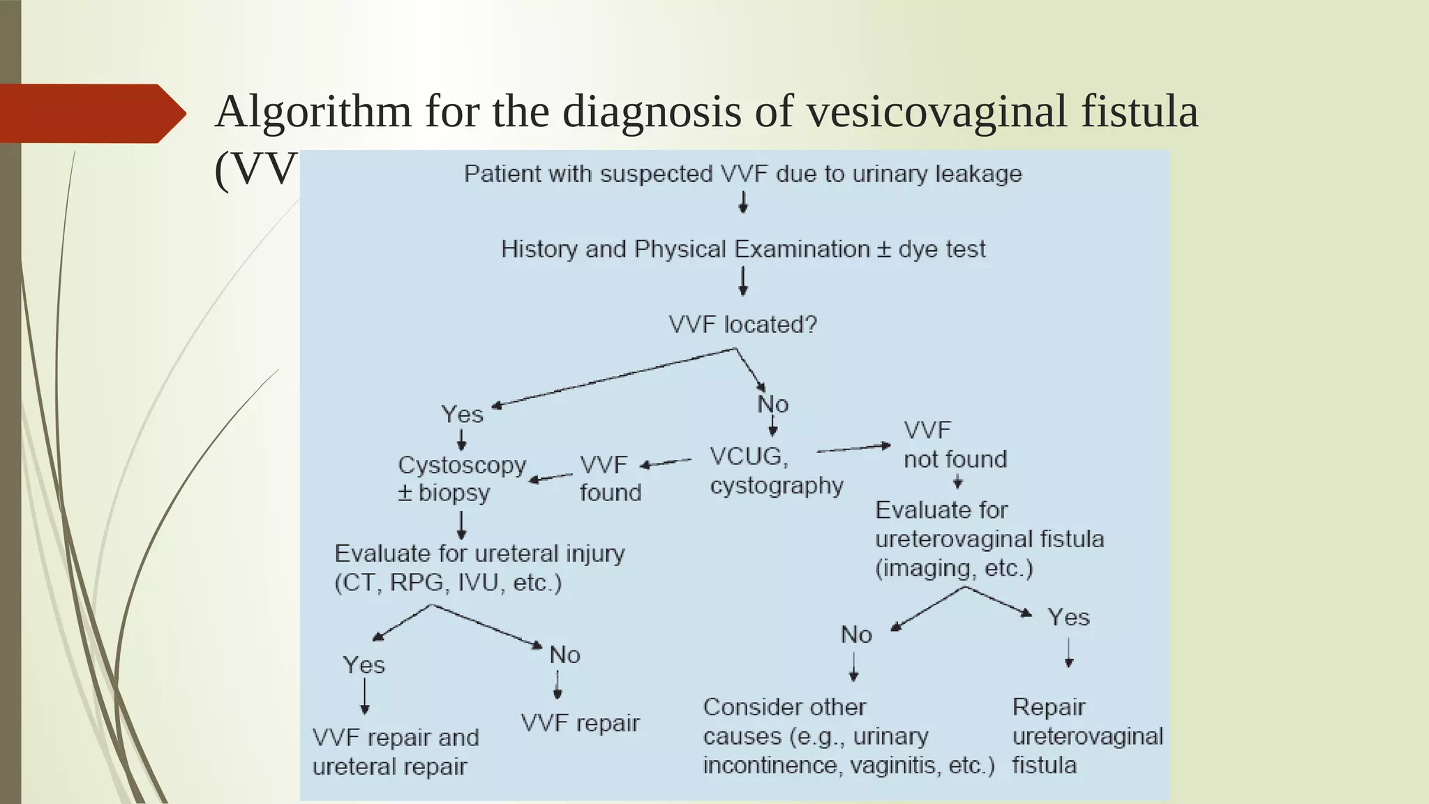 Urinary Tract Fistulas -(VVF) Etiology, Diagnosis, Management | PDF