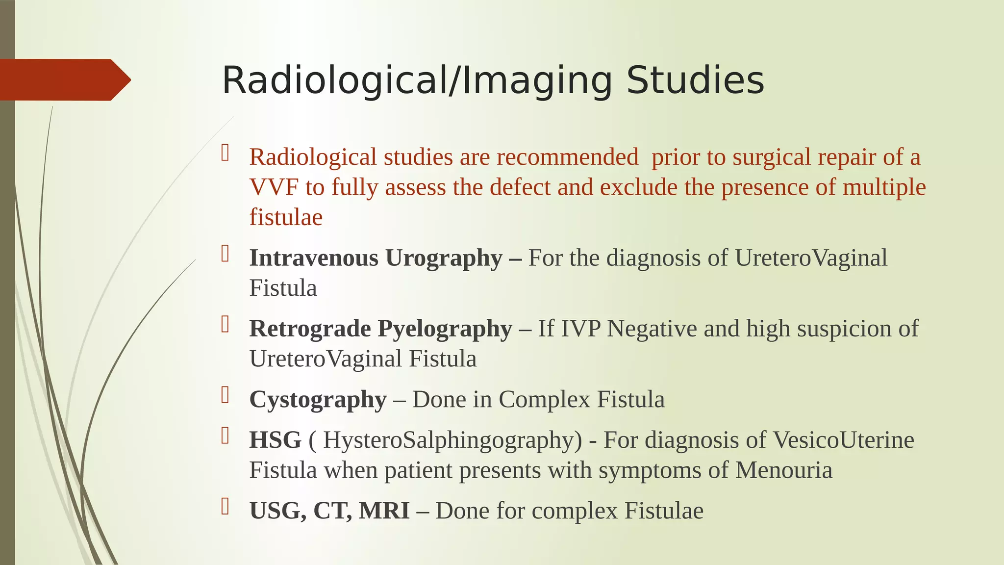 Urinary Tract Fistulas -(VVF) Etiology, Diagnosis, Management | PDF