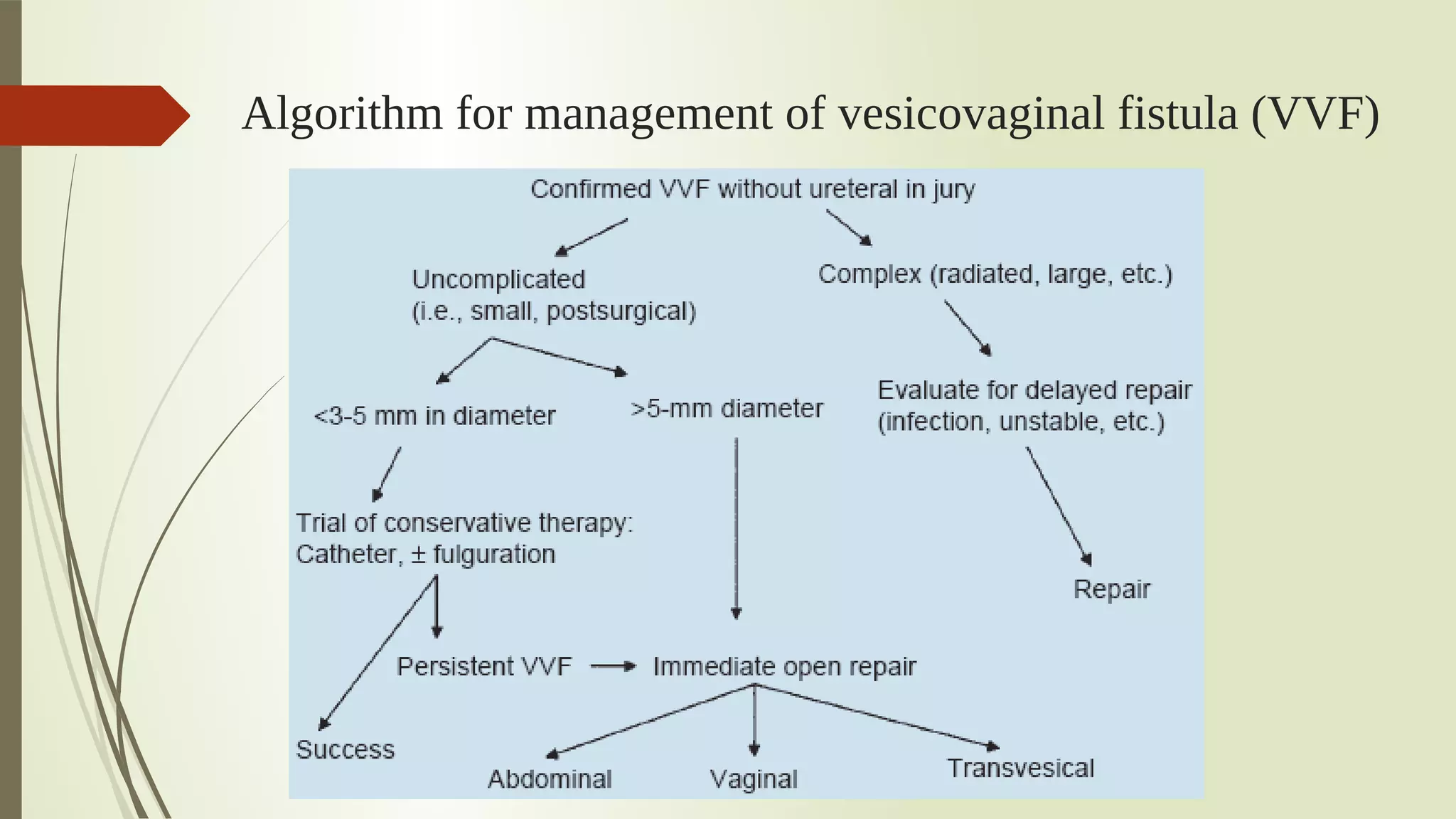 Urinary Tract Fistulas -(VVF) Etiology, Diagnosis, Management | PDF | Sexual Conditions | Sexual ...
