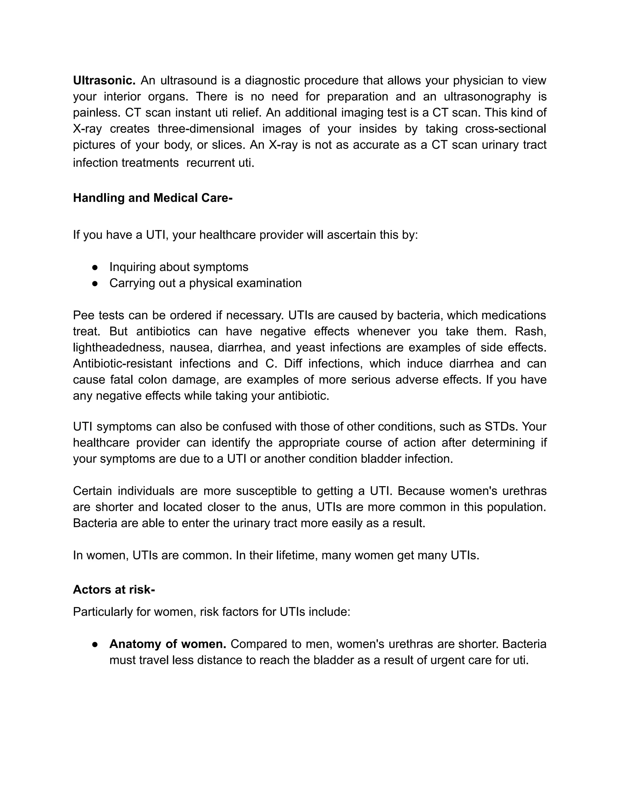 Information to know About Urinary Tract Infection | PDF