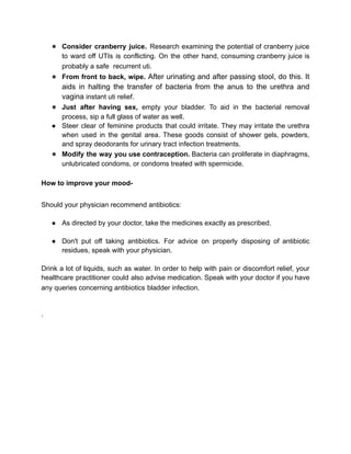 Information to know About Urinary Tract Infection | PDF