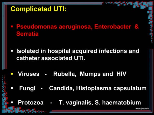 Urinary tract infections | PPTX | Infectious Diseases | Diseases and ...