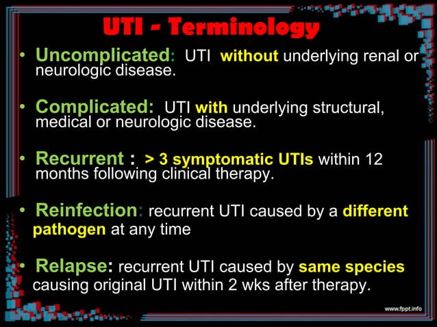 Urinary tract infections | PPTX | Infectious Diseases | Diseases and ...