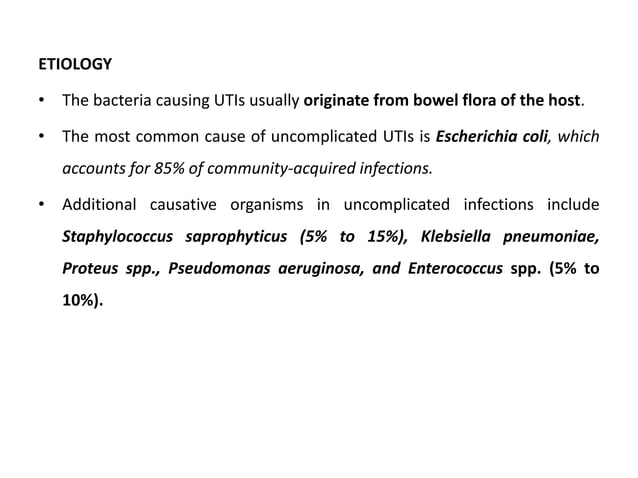 Urinary tract infections - PATHOPHYSIOLOGY (PHARM D) | PPTX ...
